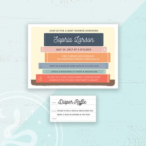 Library Book Theme Baby Shower Printable Invitation Books - Etsy