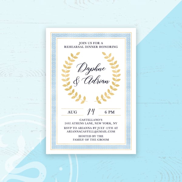 Greek Wedding Invitation - Etsy