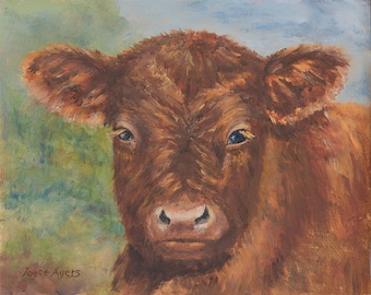 Red Angus Cow Art | Etsy