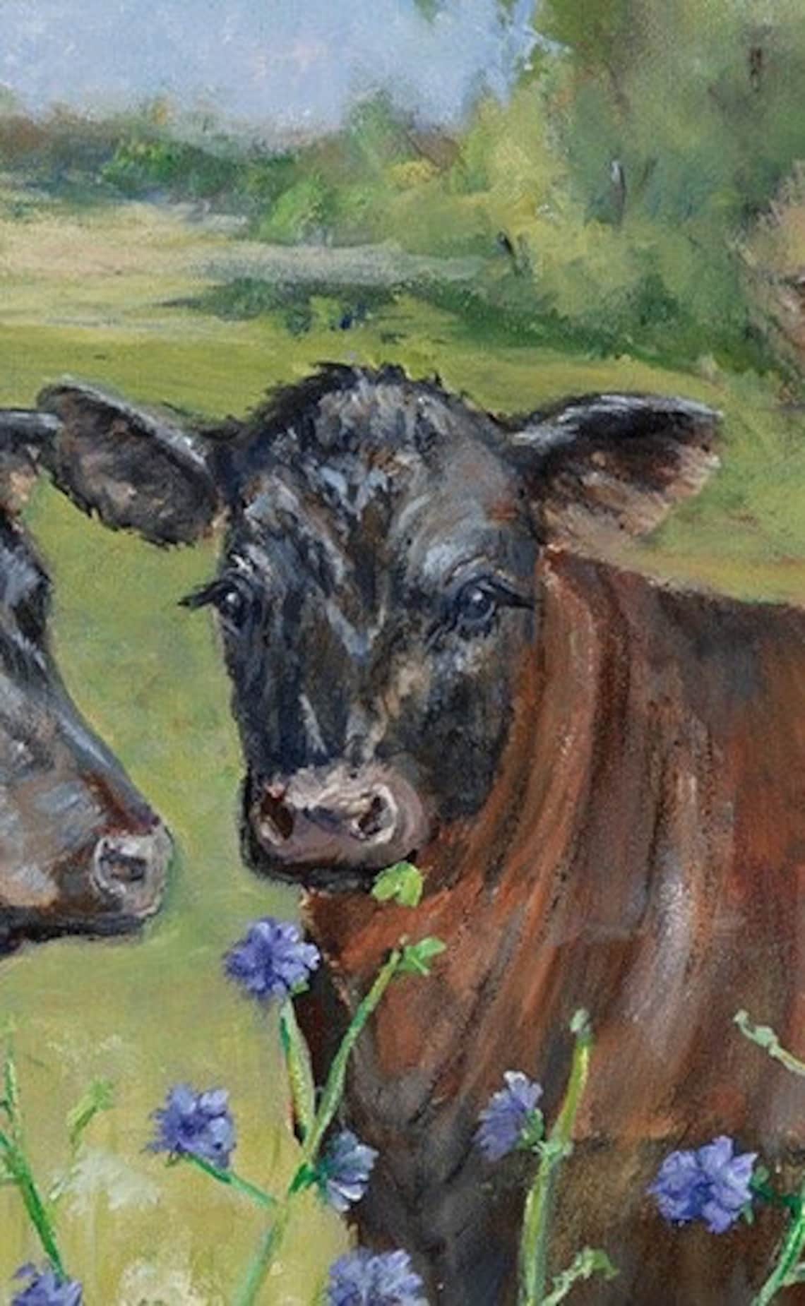 Cattle Prints Cow Paintings-livestock Prints Calf Art Prints-cattle Art ...