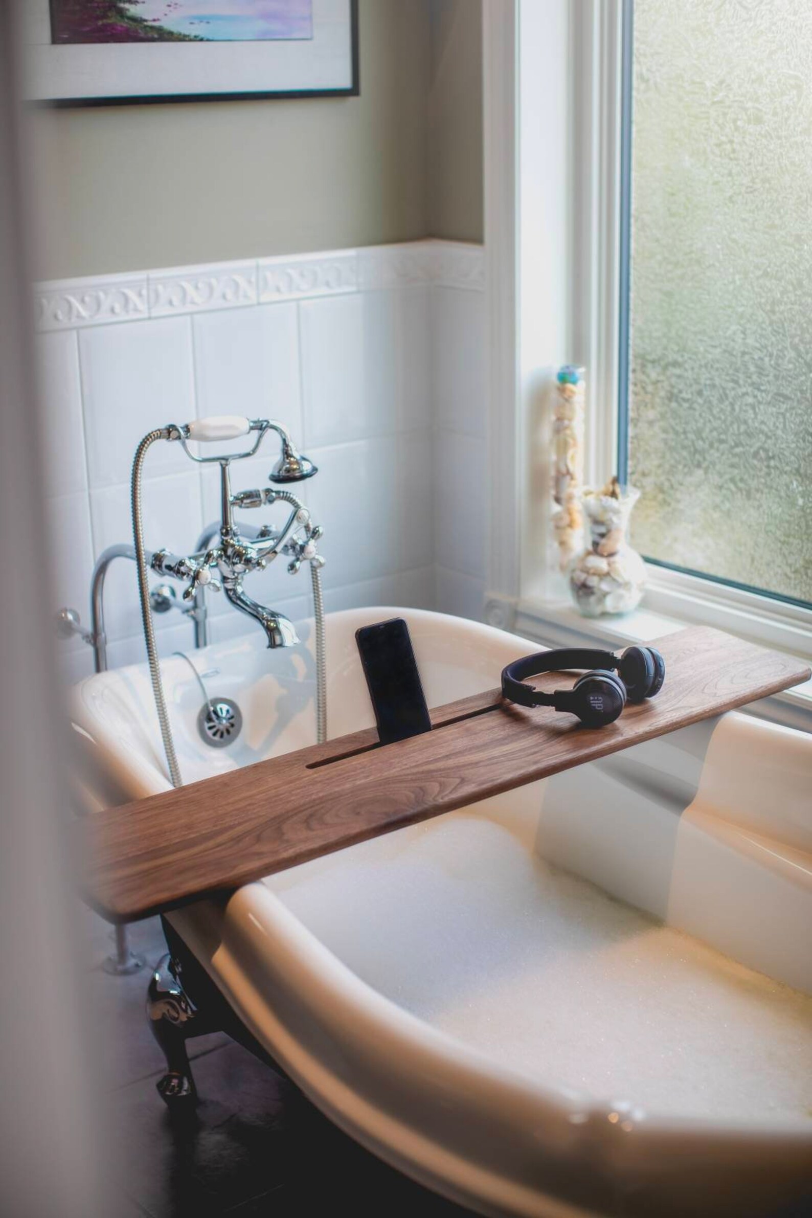 Minimalist Walnut Bath Caddy - Etsy
