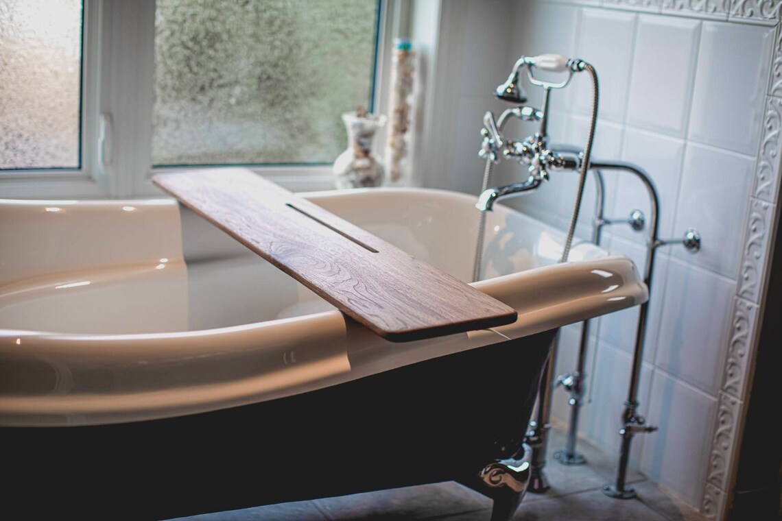 Minimalist Walnut Bath Caddy - Etsy