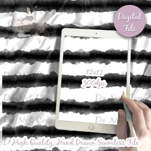 Black Watercolor Stripes Seamless Digital Pattern // Digital Paper ...