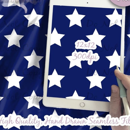 Distressed Stars Digital Paper Seamless 4th of July Pattern - Etsy