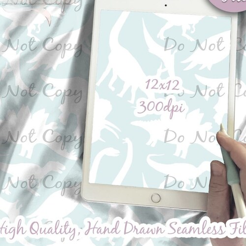 Dinosaur Silhouette Digital Paper Seamless Cute Dino - Etsy