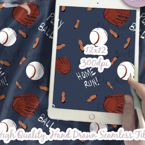 Baseball Digital Paper Seamless Pattern Baseball Fabric - Etsy