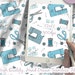 You Are SEW Adorable Digital Paper, Seamless Blue Pattern, Fabric ...
