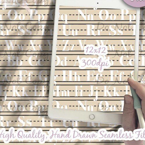 Alphabet Seamless 12x12 Digital Paper Fabric ABC Pattern - Etsy