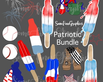Watercolor Popsicles PNG Set - Patriotic/independence Day/4th of July ...