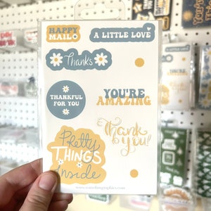 4x6 Sticker Sheets, Daisy Floral Themed Stickers for Small Business ...