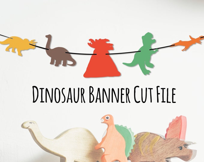 Dinosaur Banner SVG, T-rex Birthday Banner, Dinosaur-theme Party ...