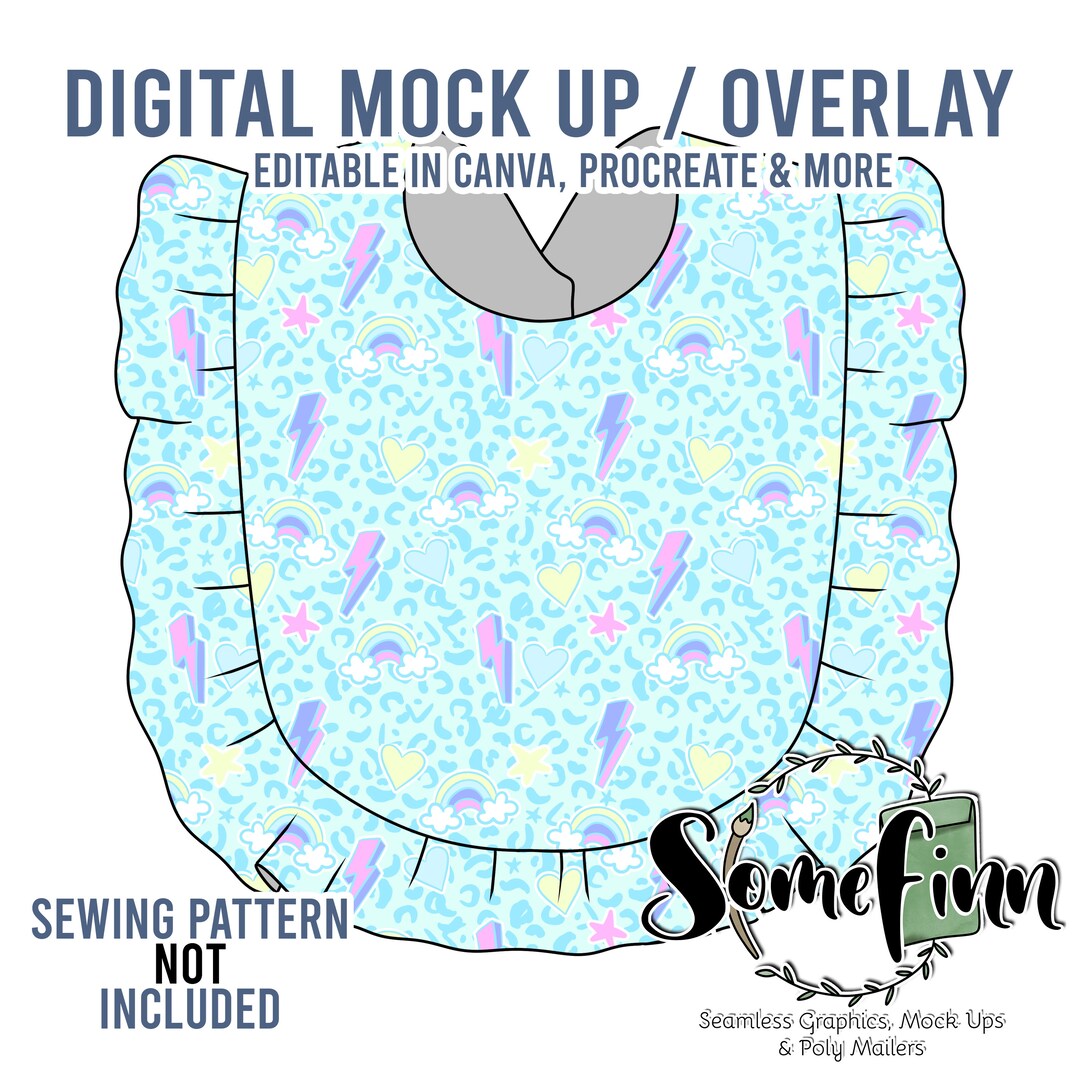 Ruffled Bib Mock-up / Bibs Mock up / Digital Mock up for Smock / PNG - Etsy