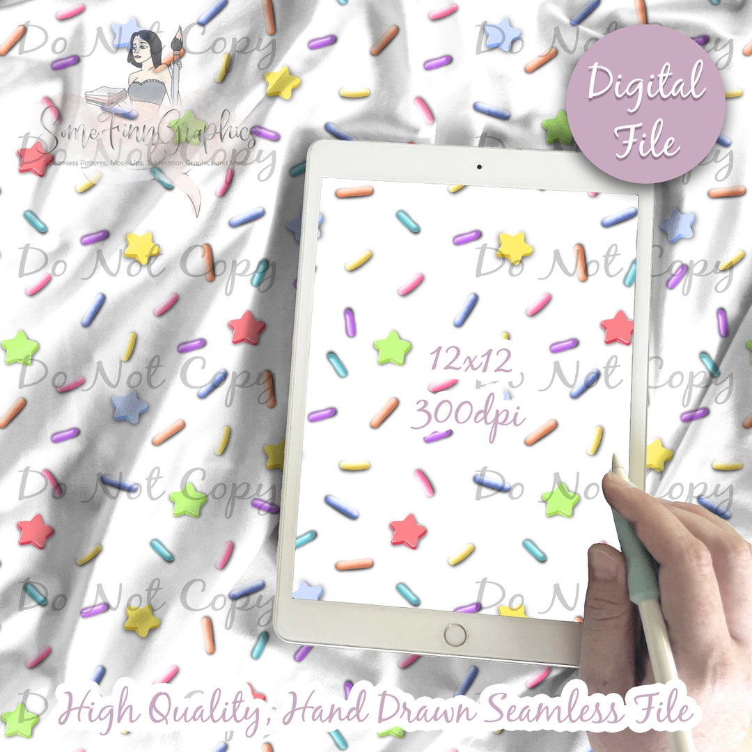 Realistic Sprinkles Digital Paper - Seamless Sparkle Rainbow Sprinkle ...