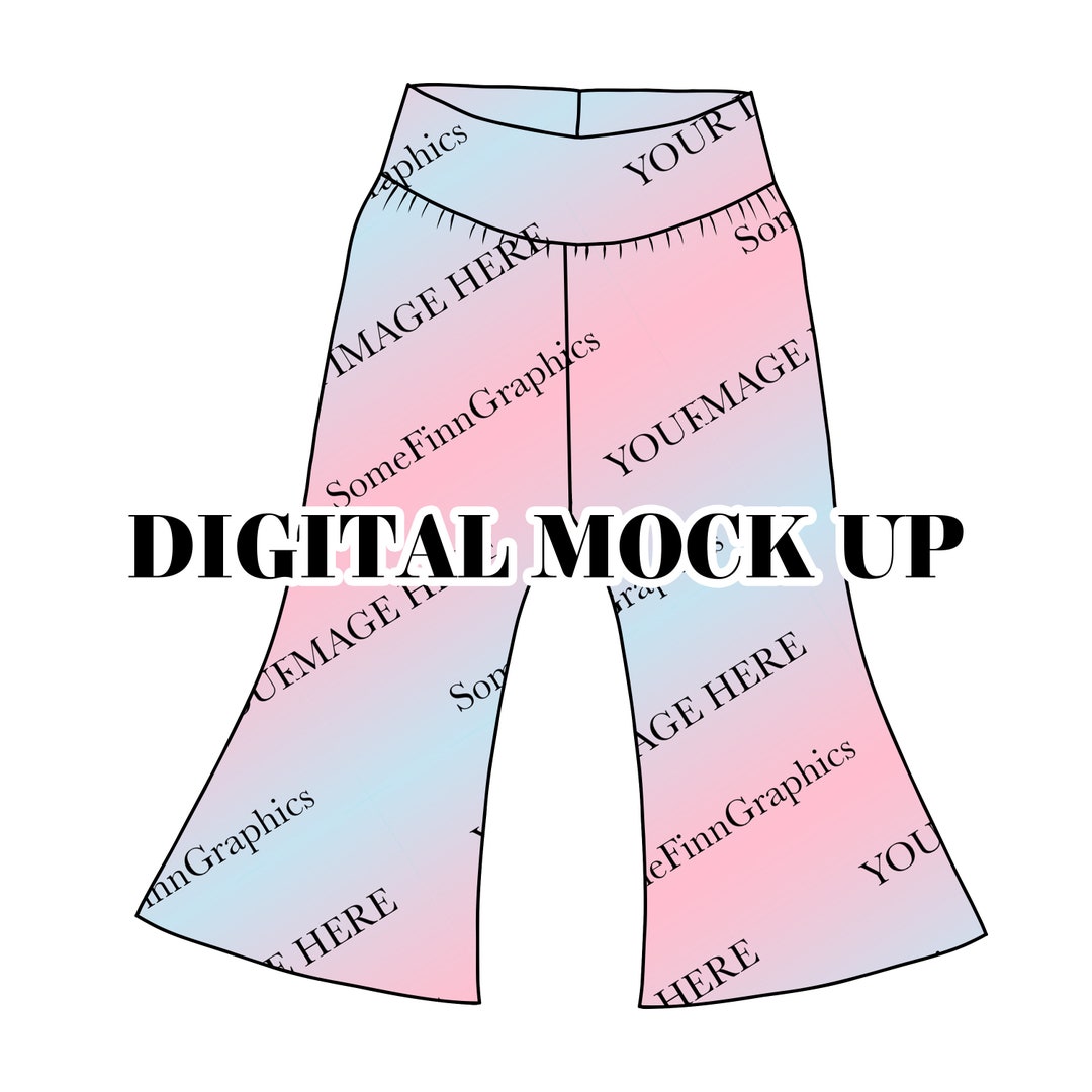 Flare Pants Mock-up / Bell Leg Mock up / Digital Mock up for Clothing ...
