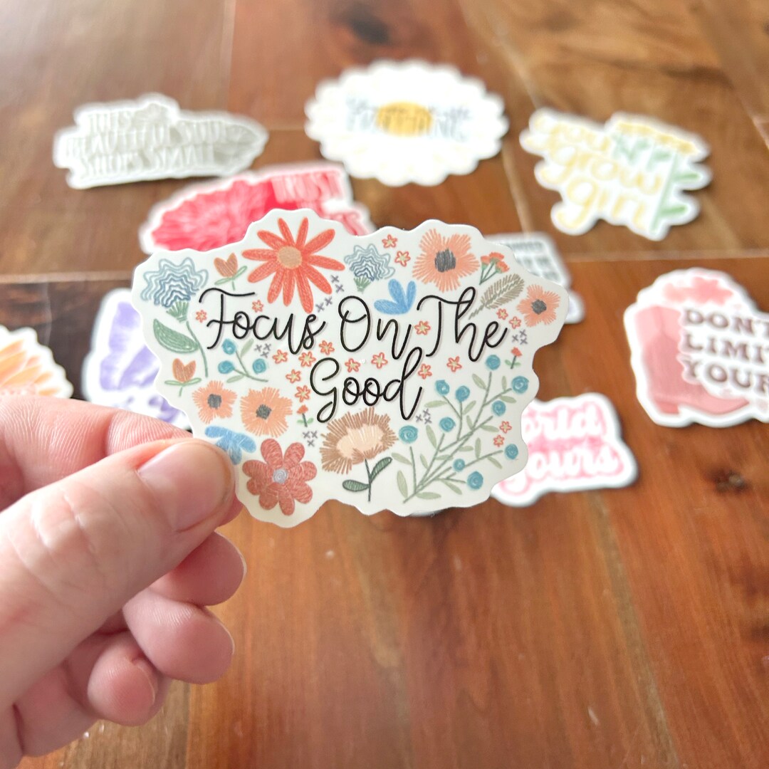 Motivational Stickers, Floral Stickers Waterproof, Cute Flower Stickers ...