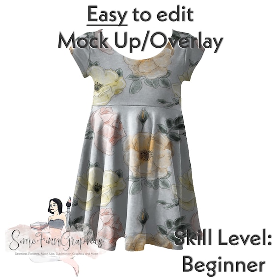 Dress Realistic Mock-up / Girl Mock up / Easy Editable From - Etsy