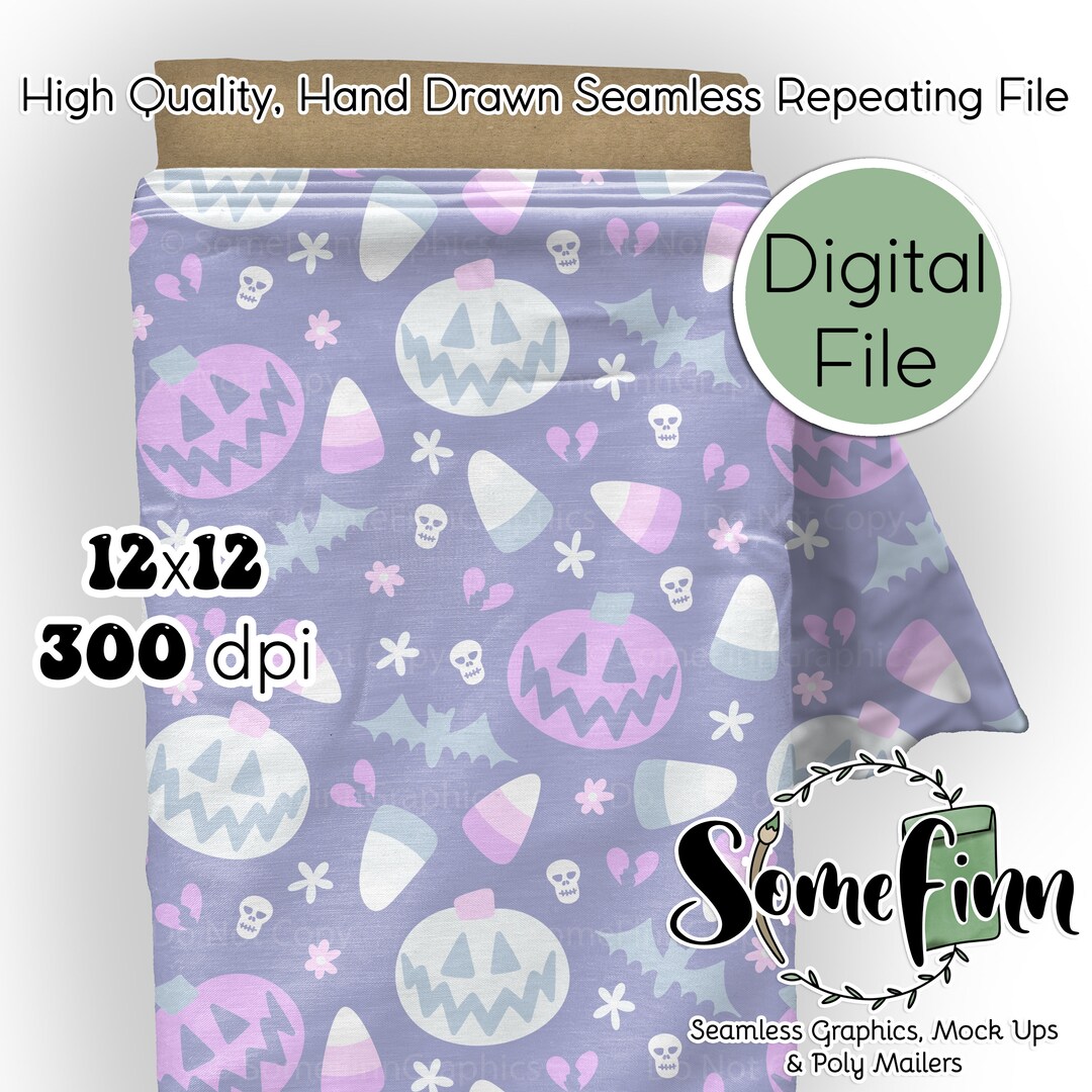 Pastel Halloween Pumpkin Digital Paper, Seamless Halloween Pattern ...