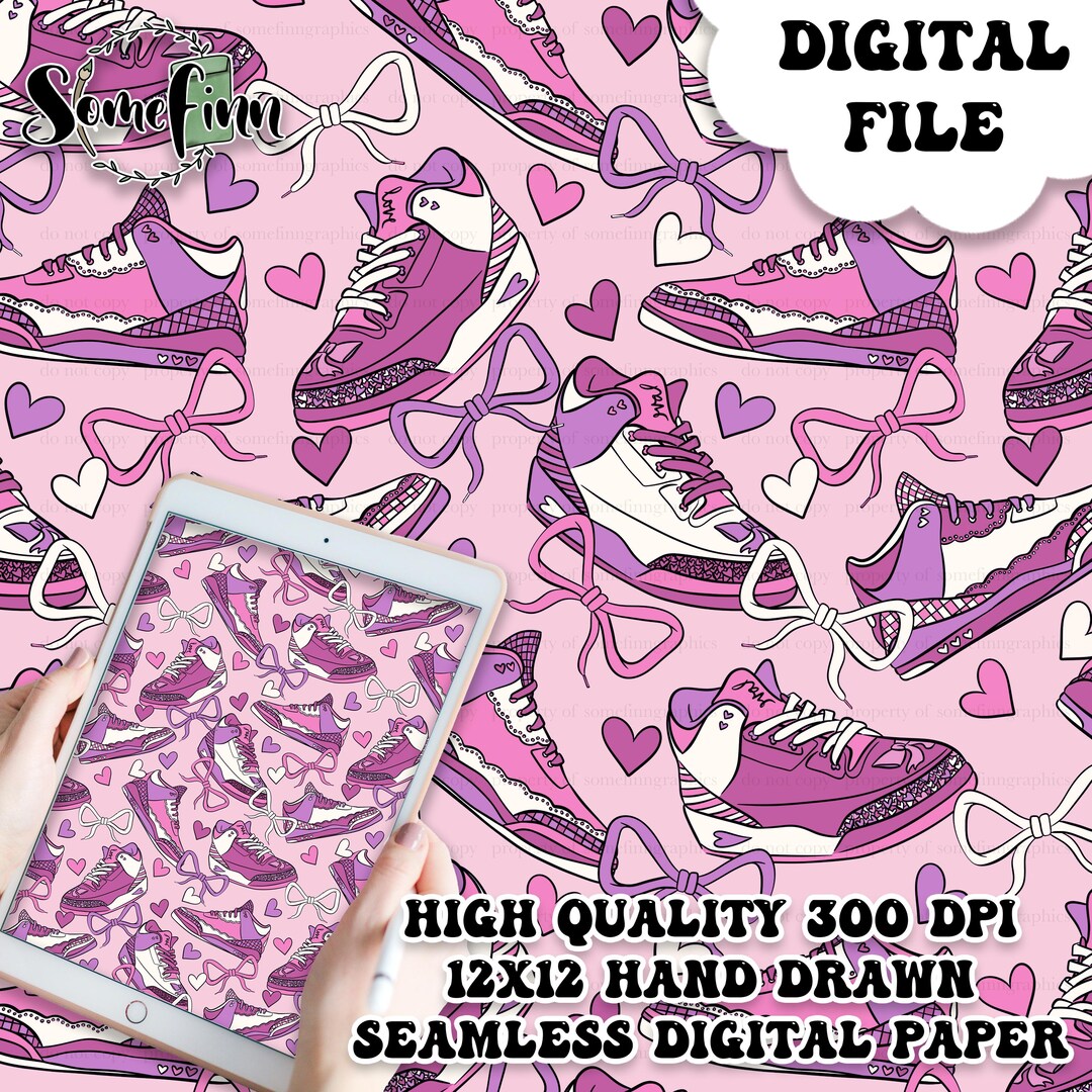 Shoes Seamless 12x12 Digital Paper | Fabric Valentine Pattern Download ...