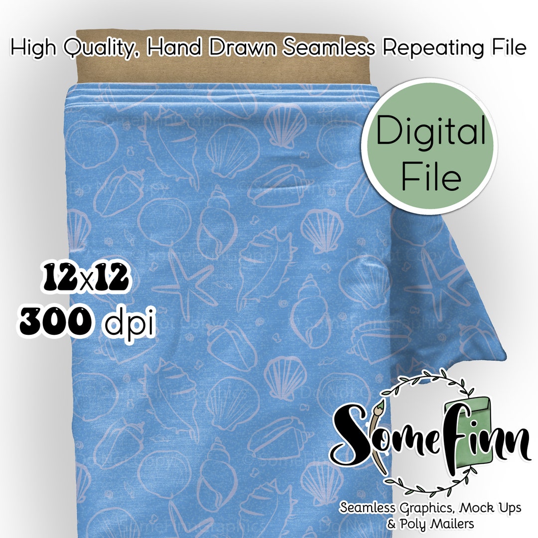 Seashells Digital Paper - Seamless Ocean Pattern, Oceanic Beach Fabric ...
