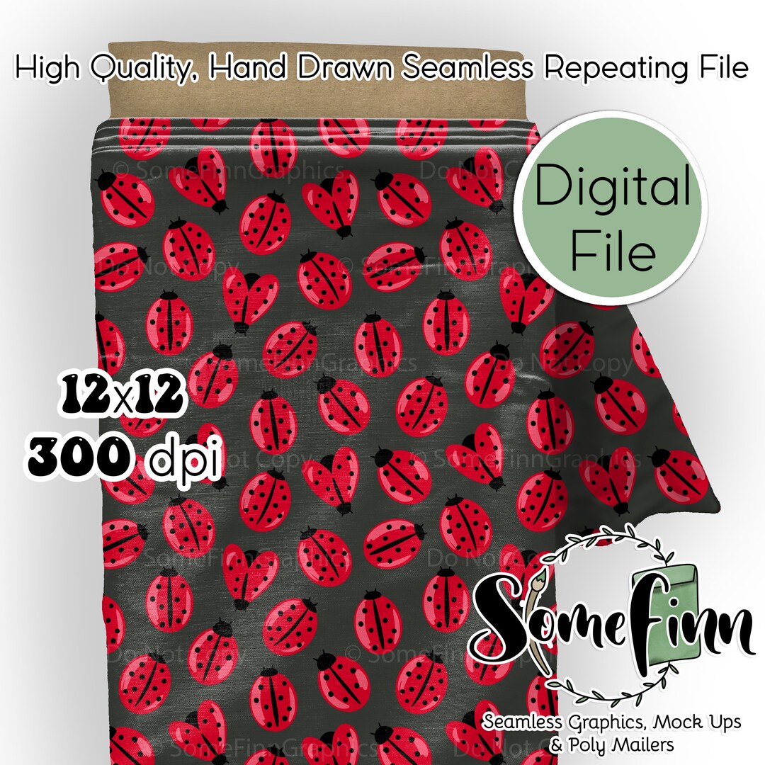 Ladybug Seamless Design Pattern / Lady Bugs Repeating / Red and Green ...