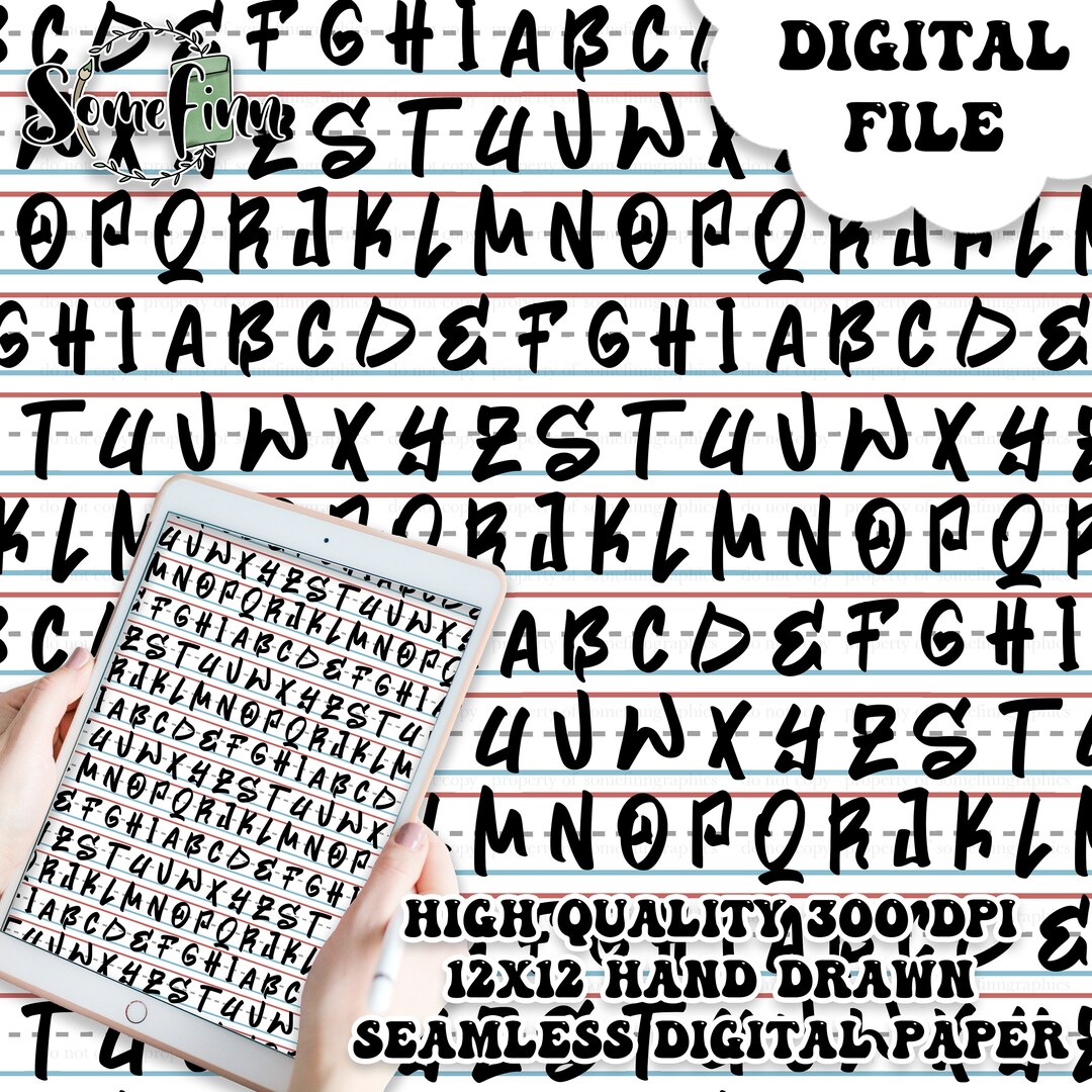 Alphabet Seamless 12x12 Digital Paper | Fabric ABC Pattern Download ...