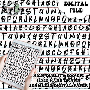 Alphabet Seamless 12x12 Digital Paper | Fabric ABC Pattern Download ...