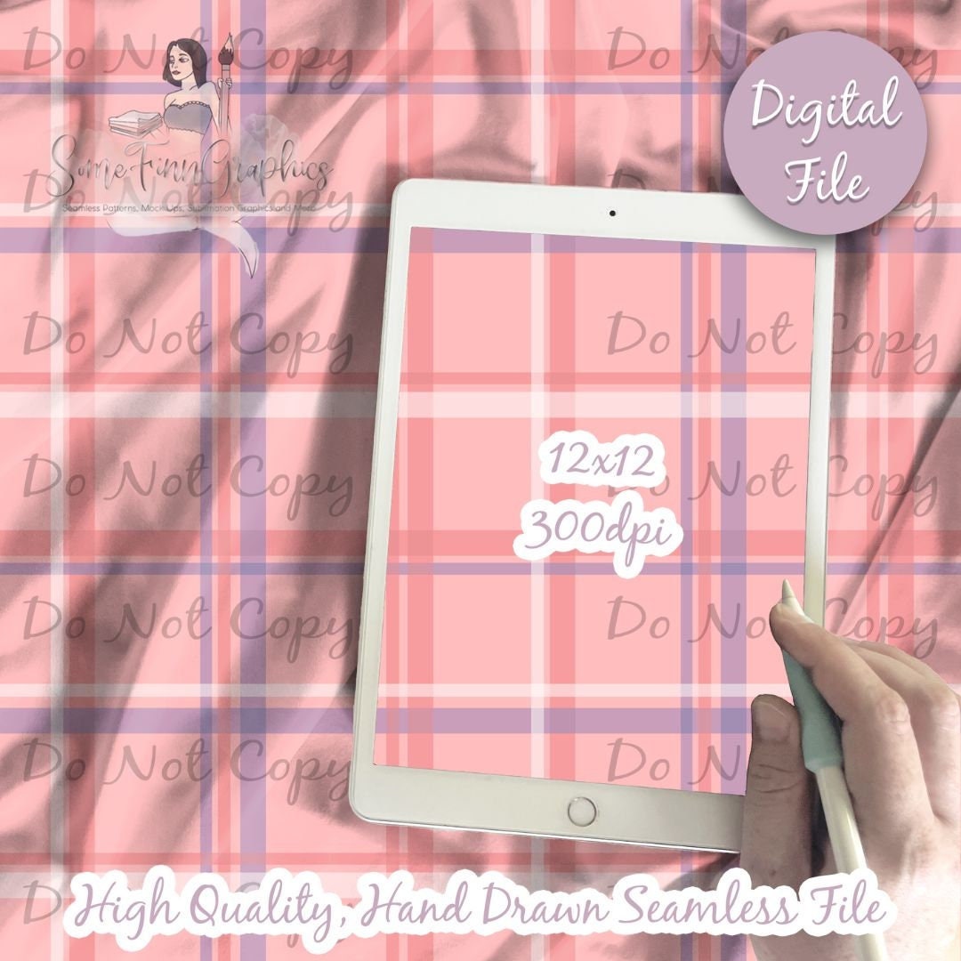 Plaid Easter Seamless Design Pattern / Pink Spring Plaid Pattern, for ...