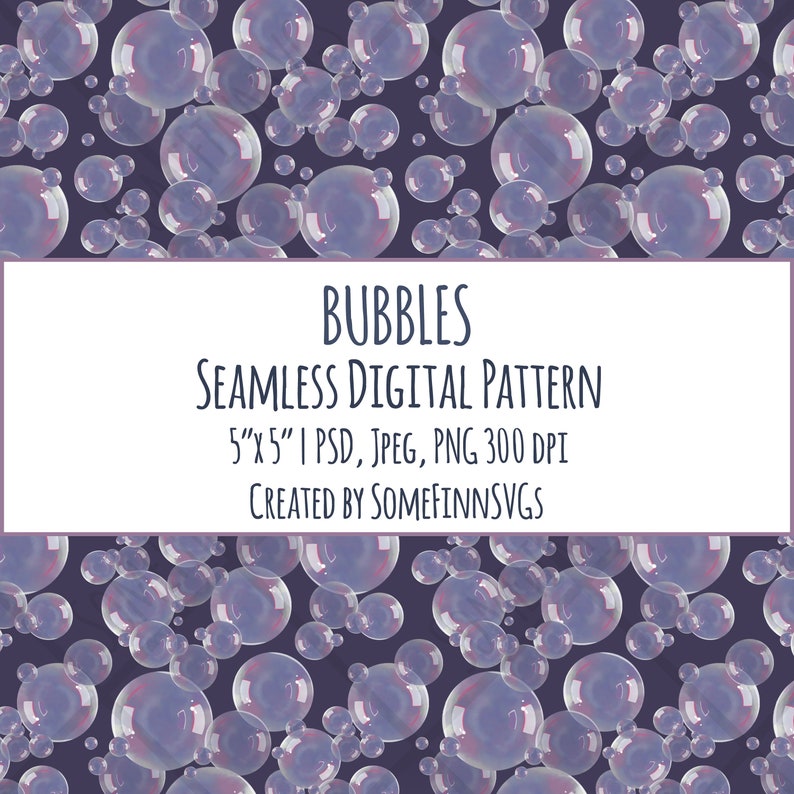 Bubbles Seamless Pattern, Digital Paper Bubble Design for Repeating ...