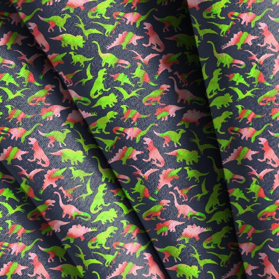 Dinosaurs Digital Paper - Seamless Christmas Pattern, Red Green Dino ...