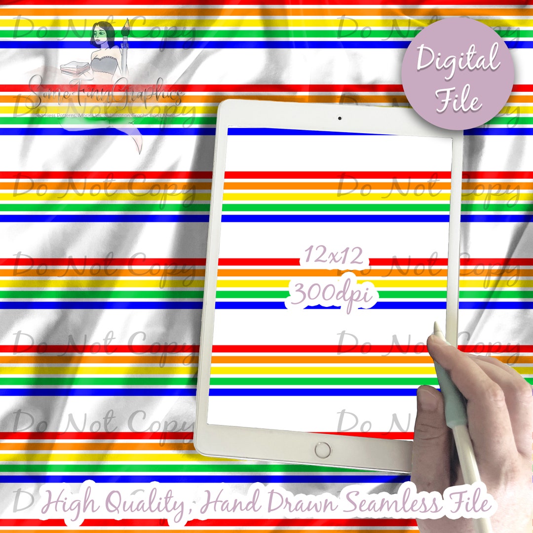 Rainbow Stripes Seamless Pattern Design / Rainbow Primary Colors and ...