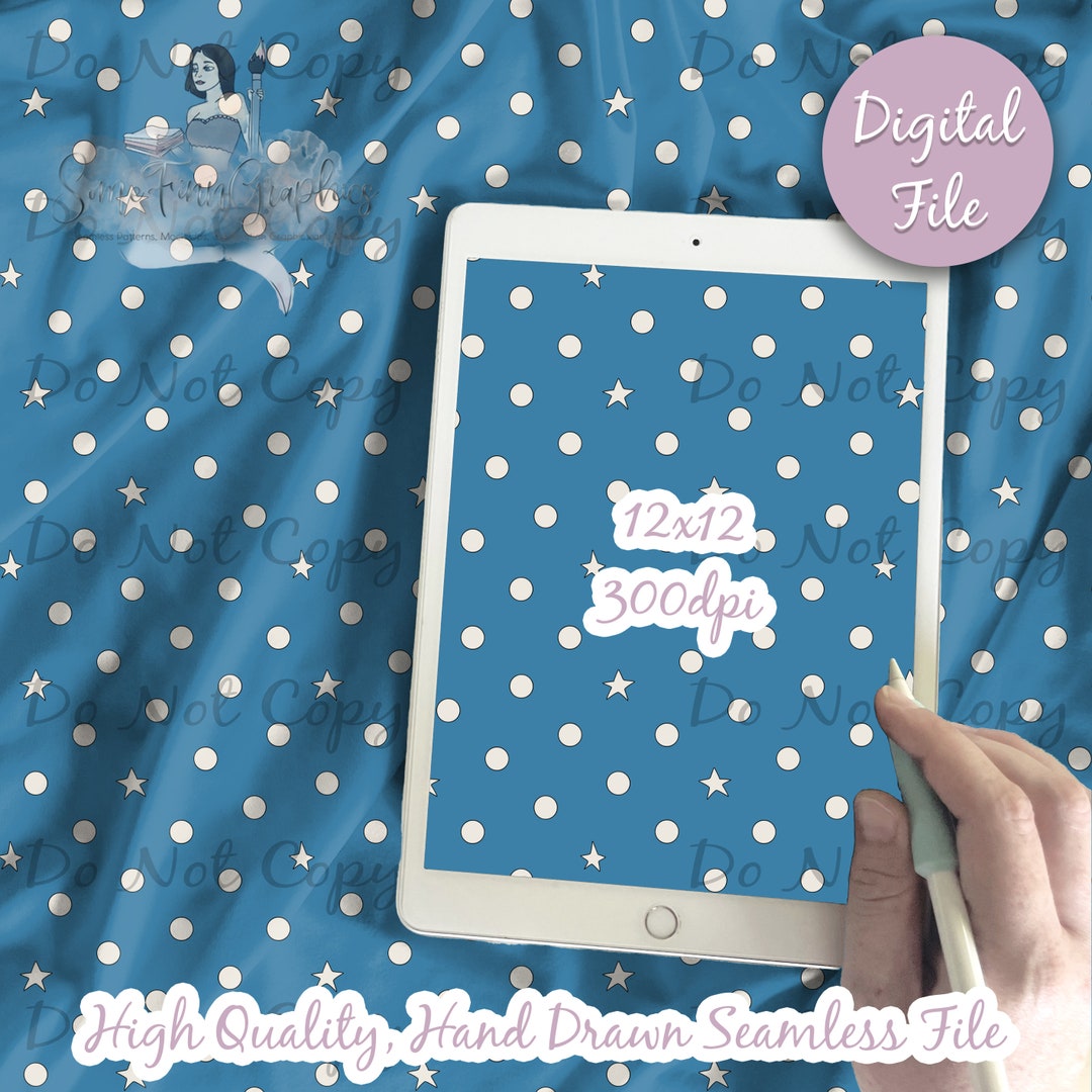 Polka Dots Texture Seamless Design Pattern / Cow Coordinate / Blue and ...