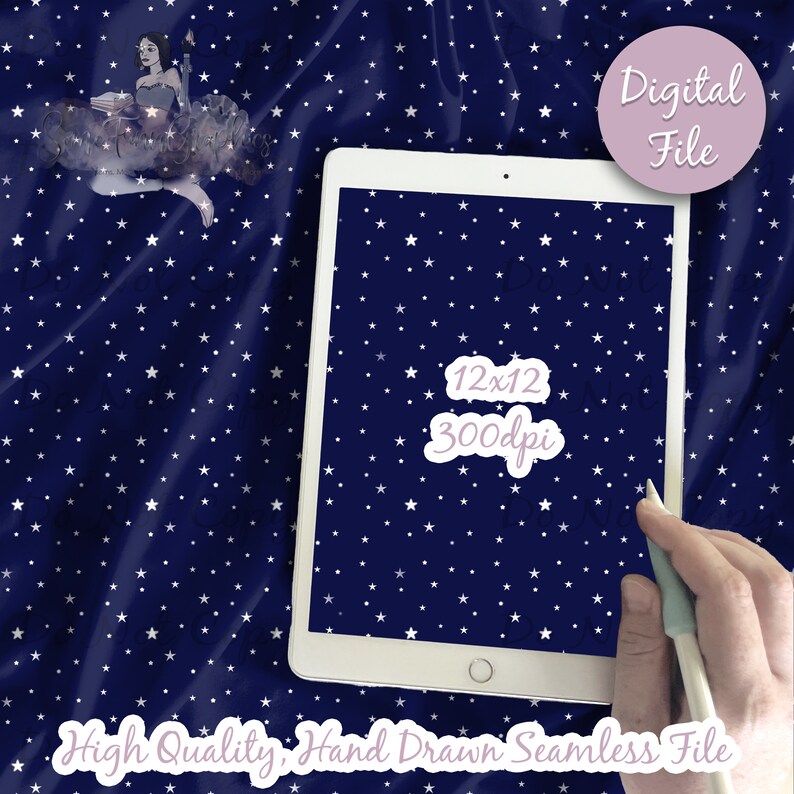 Stars on Navy Blue Digital Paper Seamless Dainty Star - Etsy