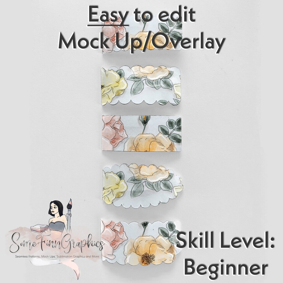 Realistic Hair Clips Mock-up / Hair Accessory Textile Mock up ...