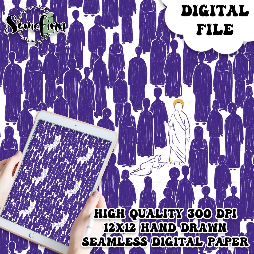 Jesus Digital Paper - Seamless Healing Pattern, Shepherd God Fabric ...