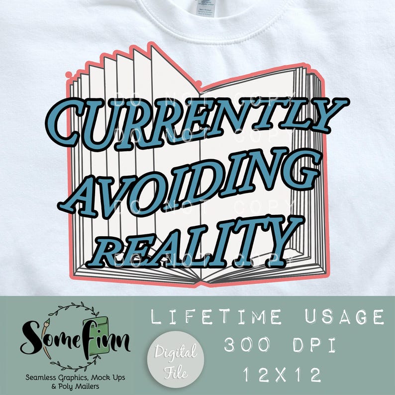 Avoiding Reality PNG, Reading Png, Booktok Clipart, Books Words Digital ...