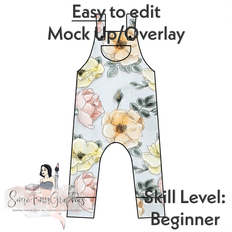 Overalls Mock-up / Dungarees Mock up / Digital Mock up for Clothing ...
