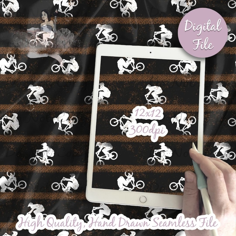 BMX Stripes Digital Paper Seamless Pattern Bike Fabric - Etsy