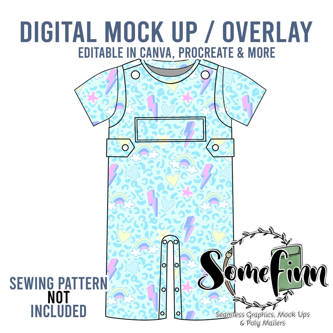 Overalls With Shirt Mock-up / Dungarees Mock up / Digital Mock up for ...