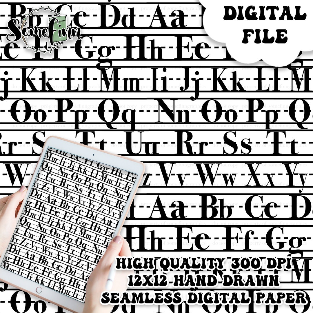 Back to School Seamless Pattern, ABC Digital Paper, Alphabet Seamless ...