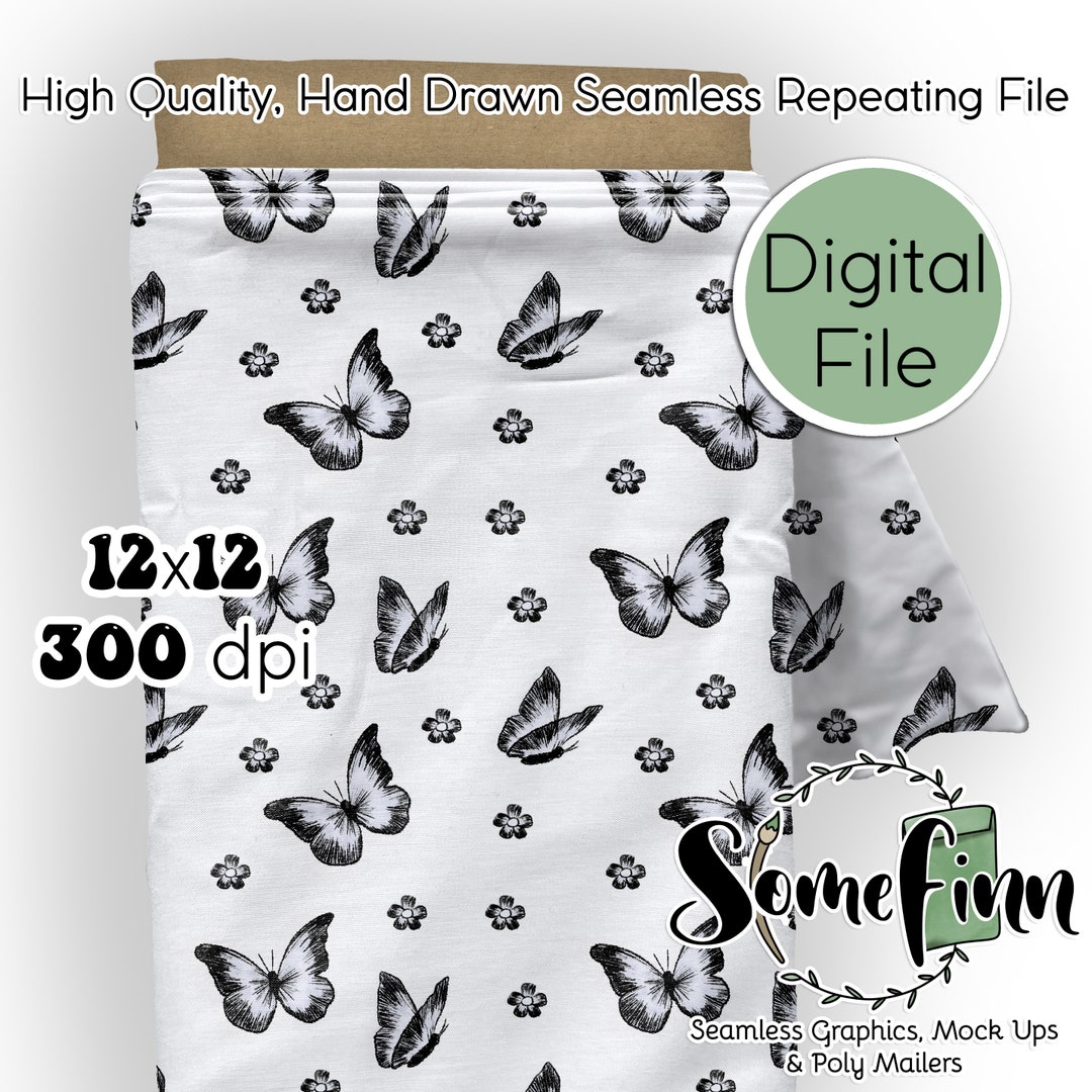 Butterfly Seamless Pattern, Girly Simple Bug, Pretty Digital Printable ...