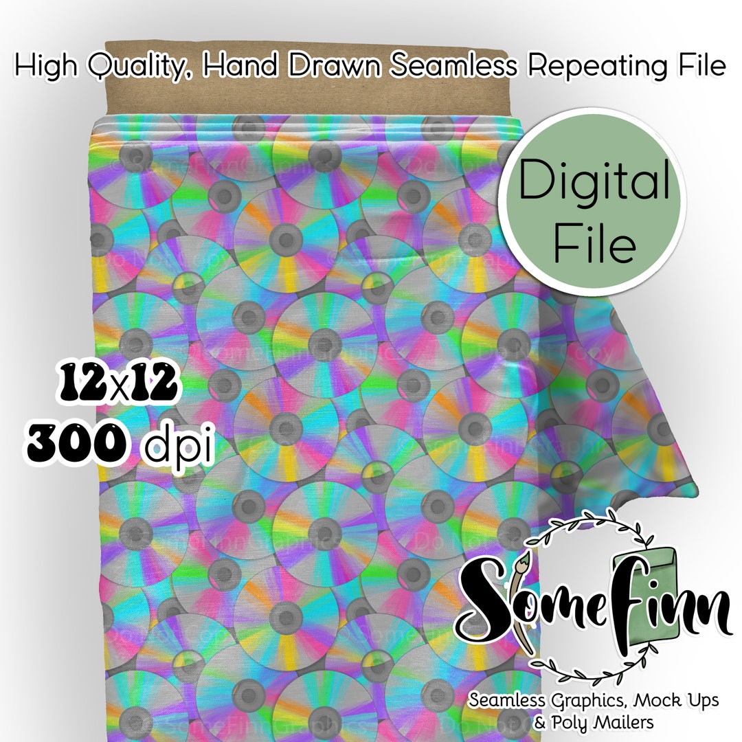 Reflective Cd Backs Seamless Pattern Design / Bold Retro 2000s Pattern ...