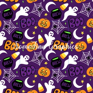 Halloween Ghost Pumpkin Digital Paper Seamless Halloween | Etsy