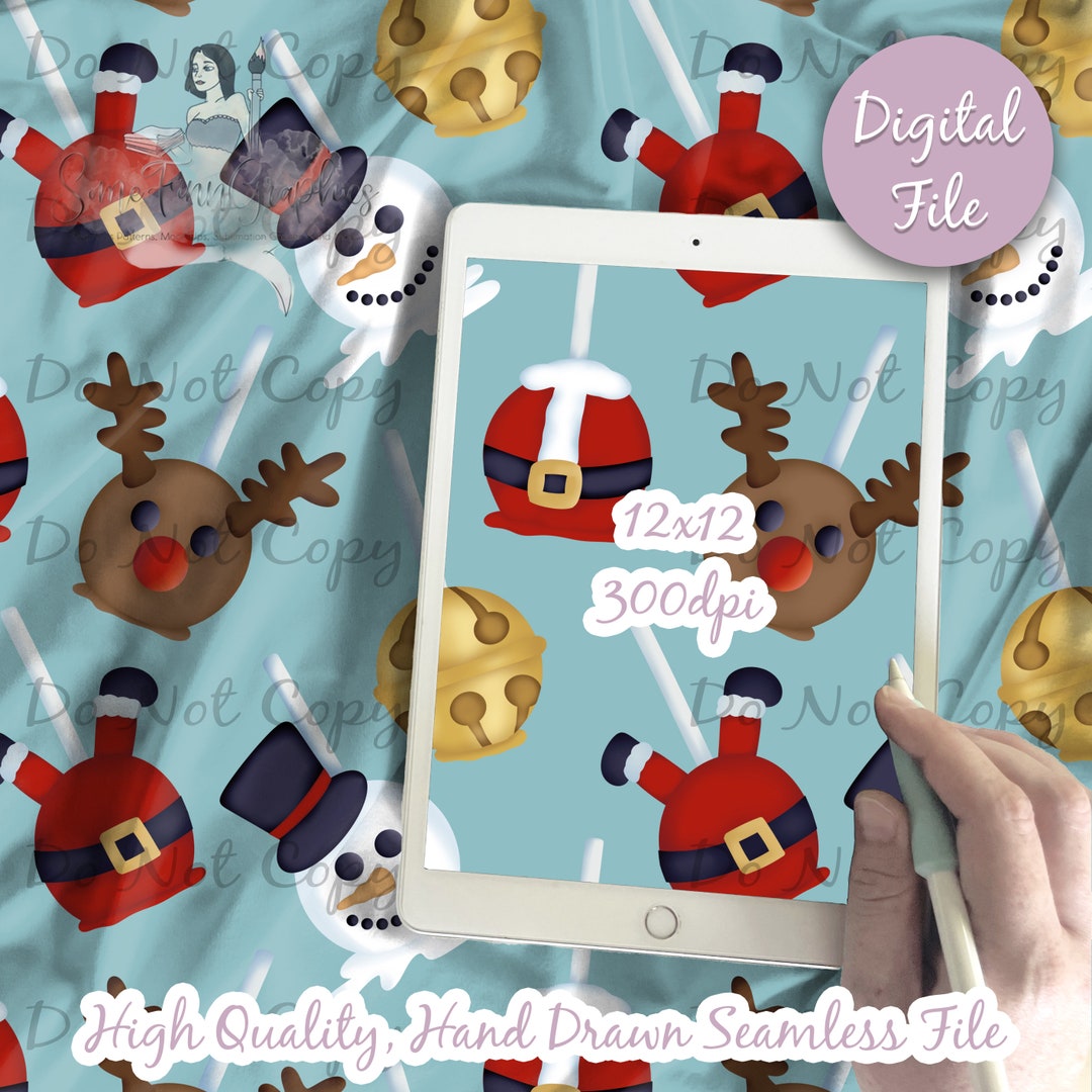 Christmas Cake Pops Digital Paper - Seamless Winter Pattern, Xmas ...