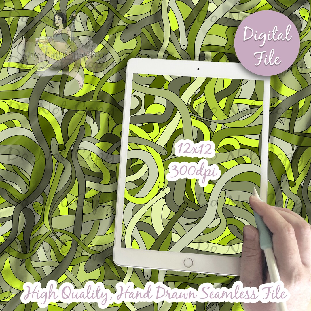 Snakes Digital Paper - Seamless Reptile Snake Pattern, Creepy Crawly ...