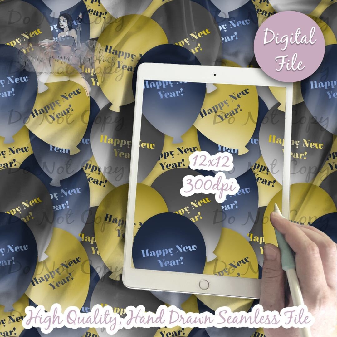 New Years Eve Digital Paper Seamless January 1st December - Etsy