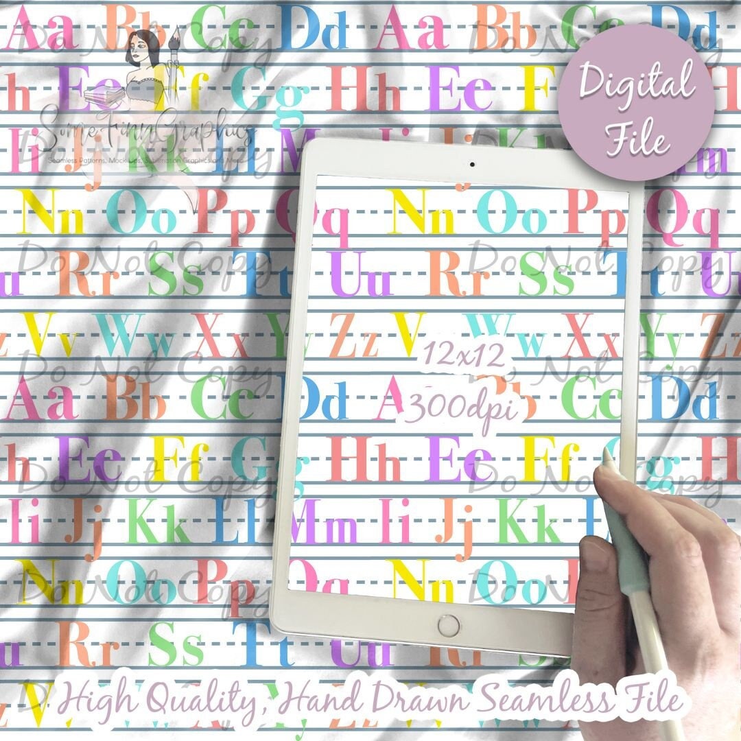 Alphabet Seamless 12x12 Digital Paper Fabric ABC Pattern Download ...