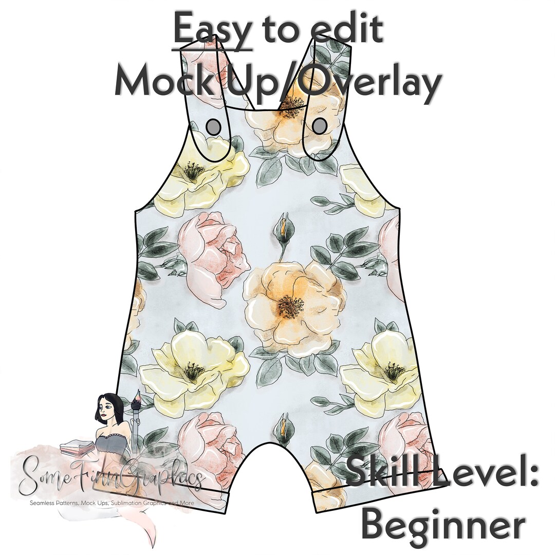 Shorteralls Mock-up / Shorterall Mock up / Digital Mock up for Clothing ...