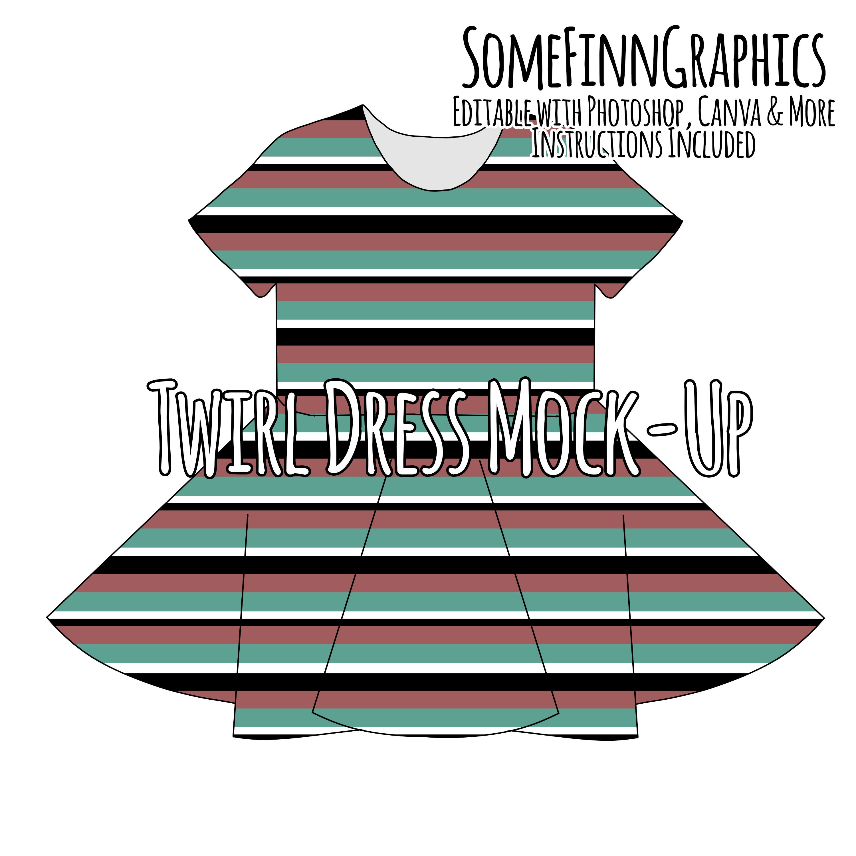 Twirl Dress Mock-up / Dress Mock up / Digital Mock up for Clothing ...