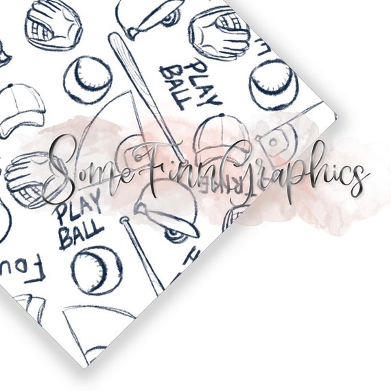 Baseball Seamless Background Baseball Digital Paper PNG Play - Etsy