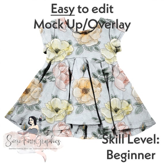 Dress Realistic Mock-up / Girl Mock up / Easy Editable From - Etsy